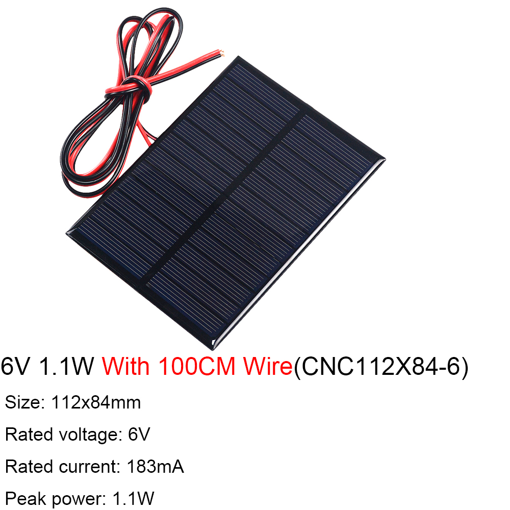 Tấm Sạc Pin Năng Lượng Mặt Trời 6V 30 100 200CM 0.6W 1W 1.1W 2W 3W 3.5W 4.5W 6W 10W | Shopee ...