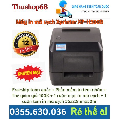 Máy in mã vạch Xprinter XP-H500B, bền, đẹp, khuyến mại giá trị cao | Shopee Việt Nam