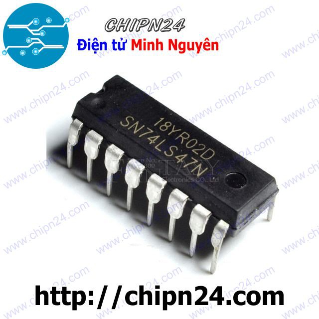 [1 CON] (DIP) IC 74LS47 DIP-16 (SN74LS47N 7447) | Shopee Việt Nam