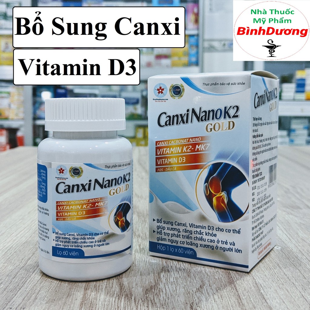 Canxi Nano K2 Gold - Bổ sung Canxi, vitamin K2-D3 cho phụ nữ có thai, trẻ đang phát triển chiều ...