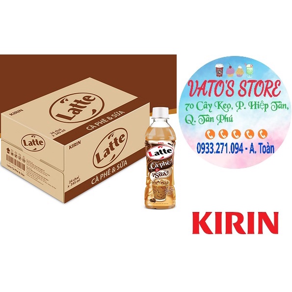 Thùng 24 chai cà phê sữa KIRIN LATTE 345ml / Lốc 6 chai cà phê KIRIN LATTE cafe và sữa 345ml ...