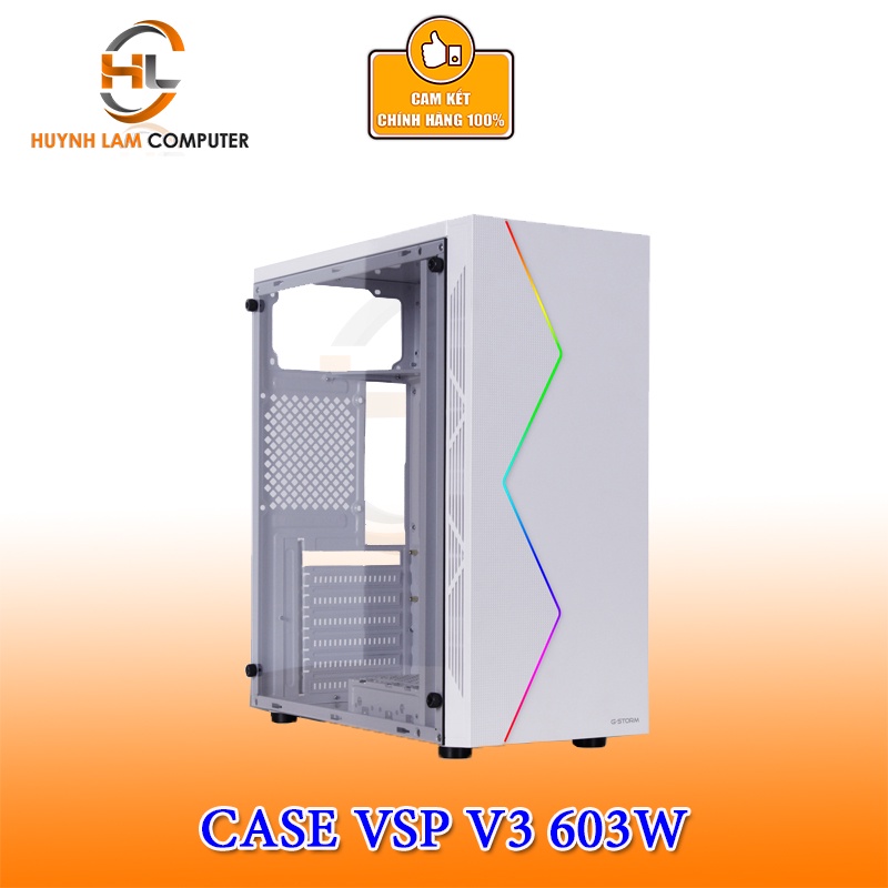 Vỏ máy tính Case VSP V3 603W Trắng (ATX,MATX) Nắp hông nhựa ABS - Chính ...