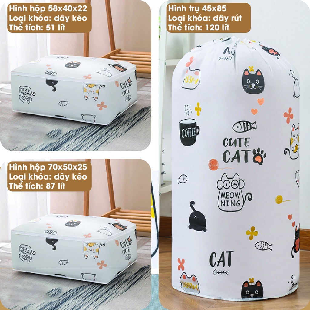 Túi đựng quần áo, chăn ga, màn, mền gối, gấu bông cỡ lớn loại dây rút ...