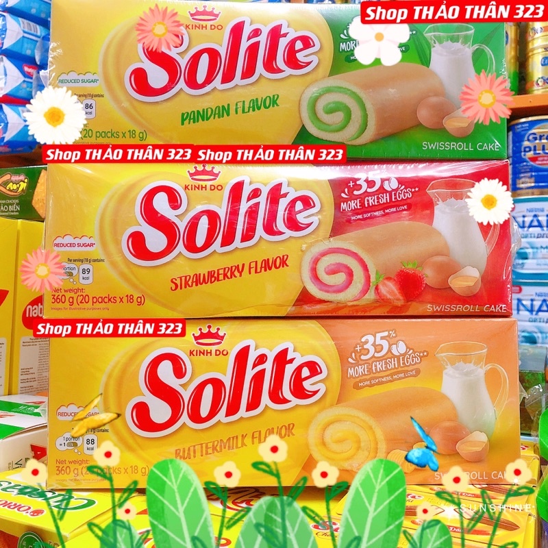 Bánh Bông Lan Cuộn Kem Solite Kinh Đô 360g (20gói x 18g) | Shopee Việt Nam
