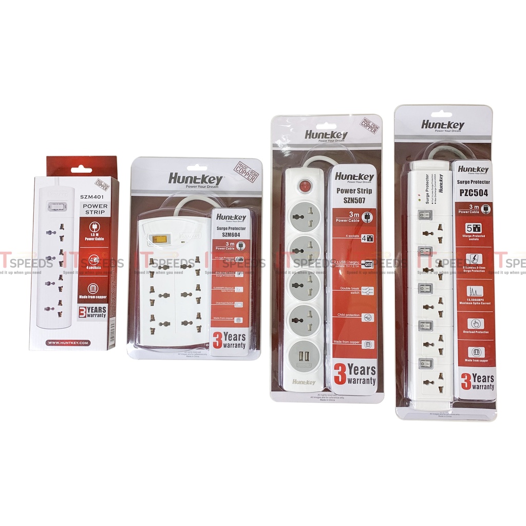 Ổ Cắm Điện Đa Năng Huntkey 2500W 10A 220V, Chống Sét, Có Cầu Chì Chống ...