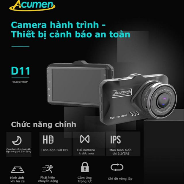 Camera hành trình trước sau acumen d11 | Shopee Việt Nam