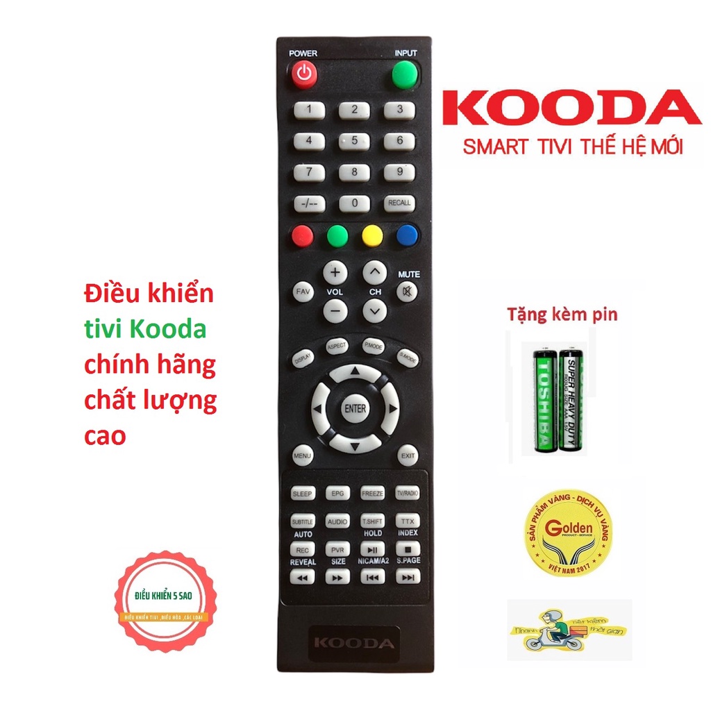 Điều khiển tivi Kooda chính hãng model Remote HD-03C loại zin theo máy - tặng kèm pin | Shopee ...