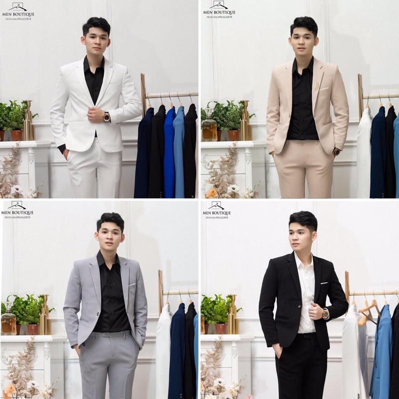 Bộ vest nam gồm 1 quần+ 1 áo(tặng kèm phụ kiện và cavat),bộ comle Hàn ...