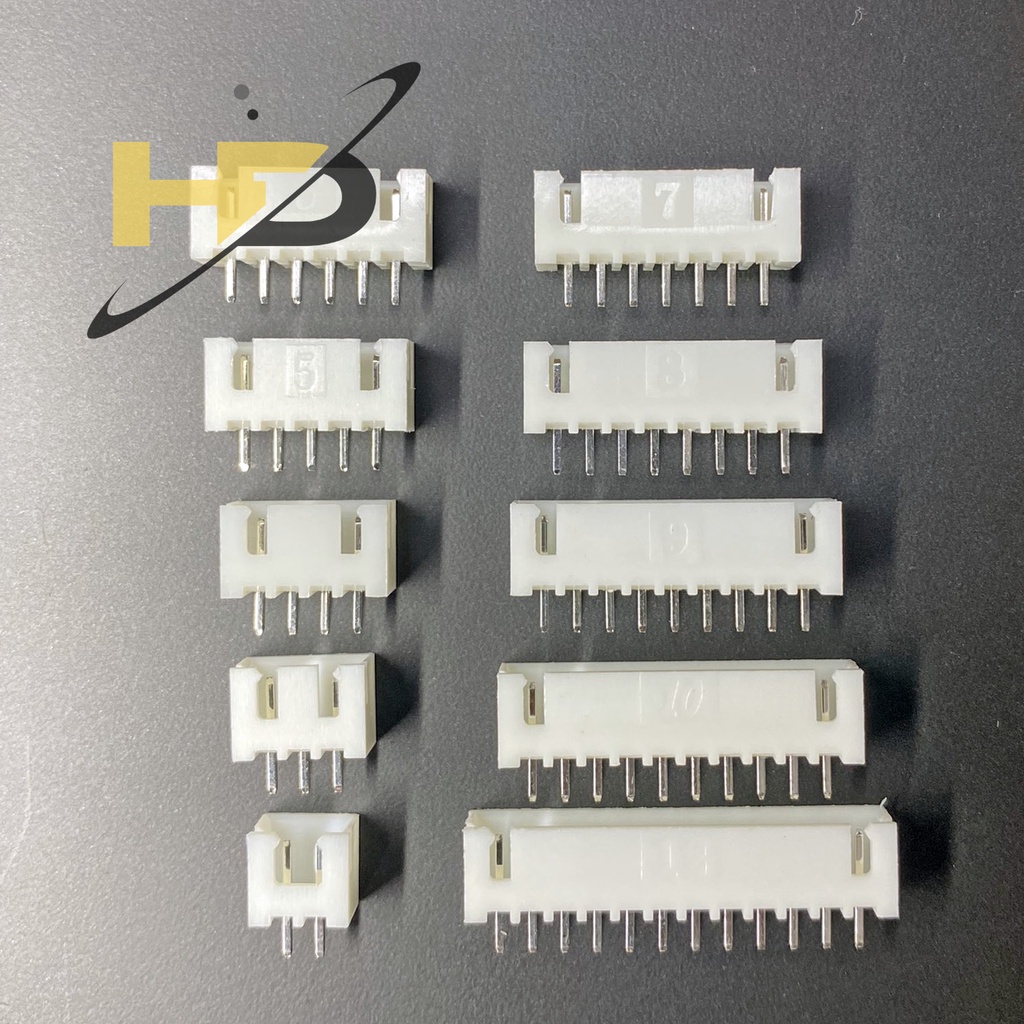 Bộ 50 Đầu Nối XH2.54 2.54mm, Jack Đực Thẳng Loại 2A - 3A - 4A - 5A - 6A - 7A - 8A - 9A - 10A ...