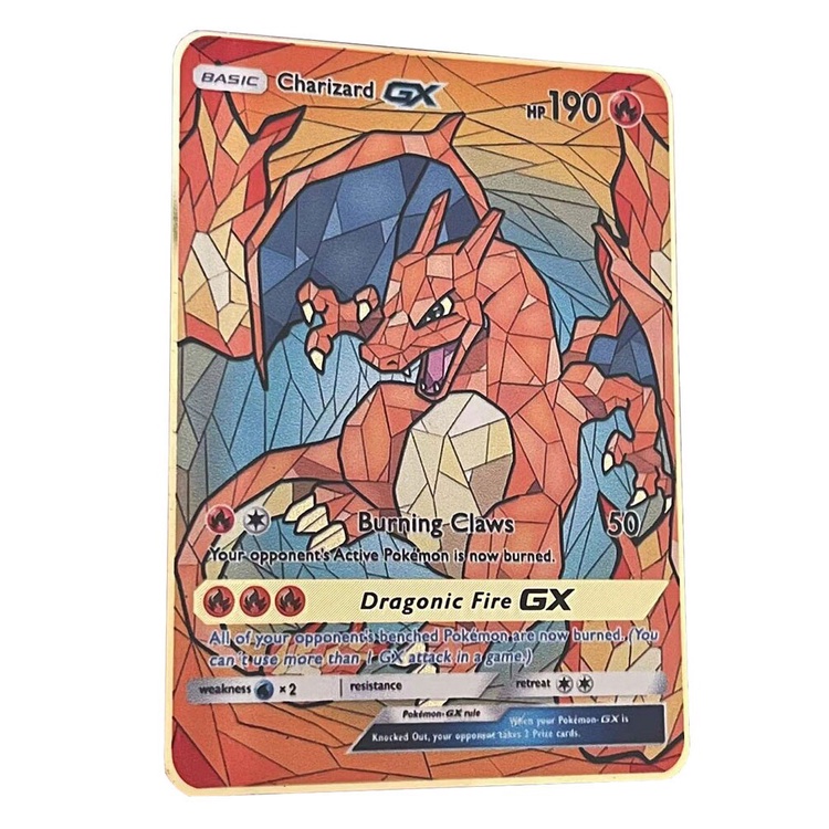 New DIY Charizard DX Vmax 500HP Golden Pokemon cards in English iron ...