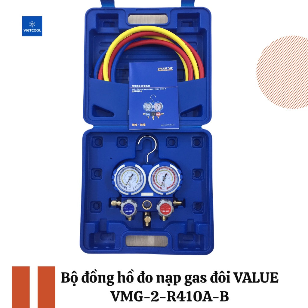 Bộ đồng hồ đo nạp gas đôi VALUE Model VMG-2-R410A-B (có dây) | Shopee ...