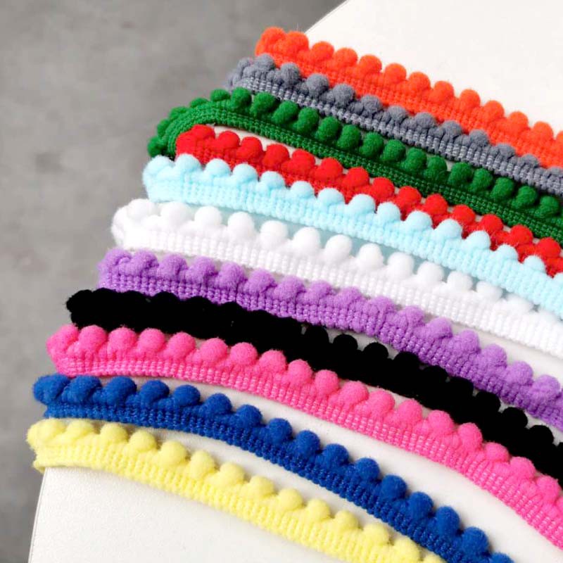 Pom Pom Bóng Ren Polyester cotton 1cm Chiều Rộng 0.5cm Bóng Đường Kính ...