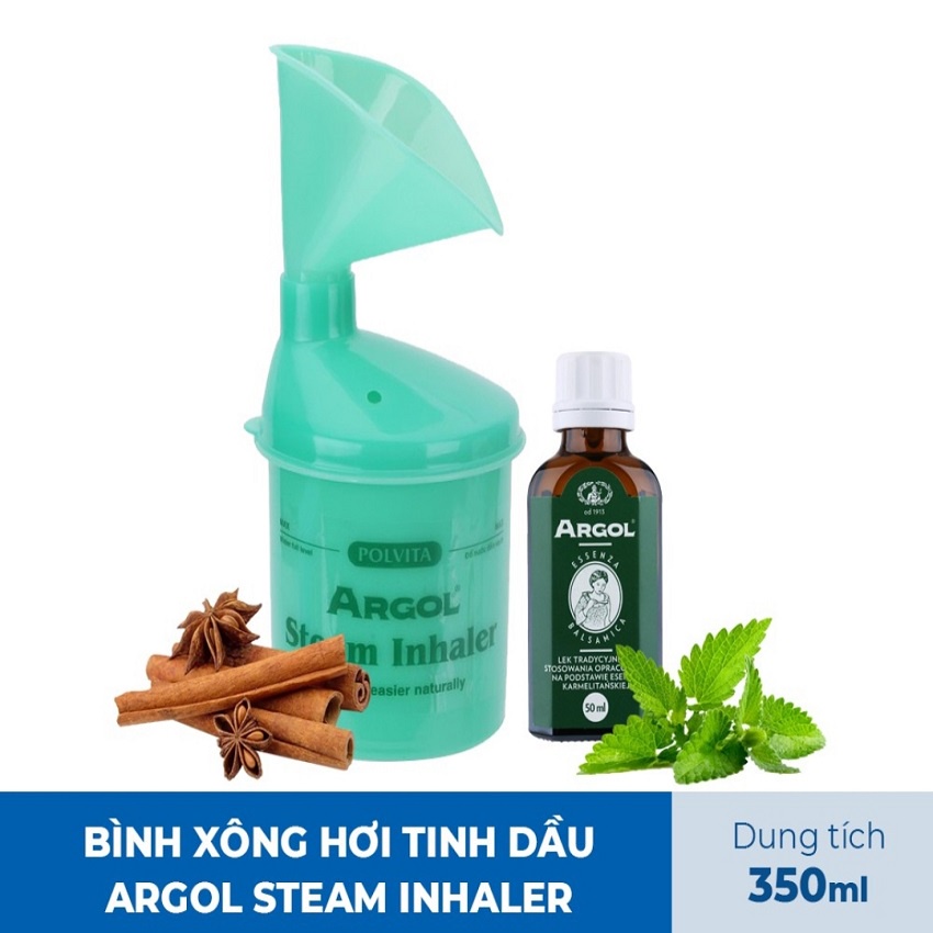Combo bình xông mũi họng Argol Steam Inhaler và tinh dầu Argol làm sạch ...