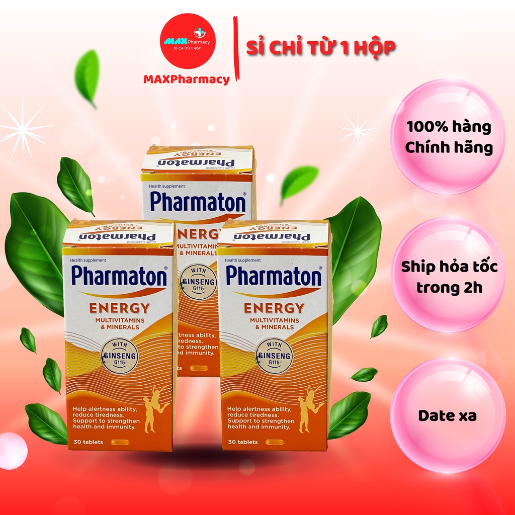 Viên Uống Bổ Sung Năng Lượng PHARMATON ENERGY Nhân sâm Multivitamins ...