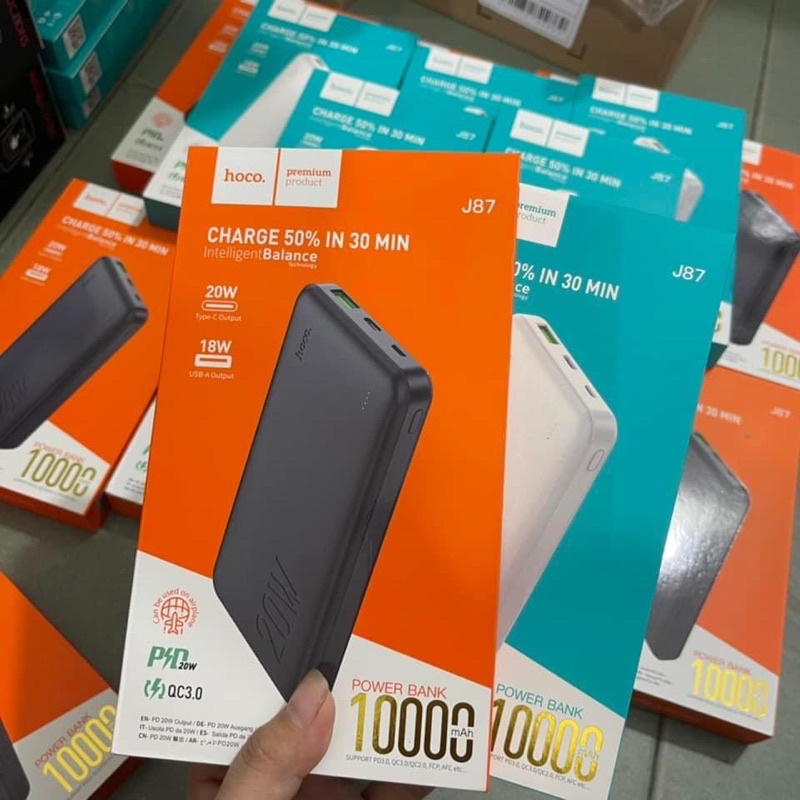 Pin dự phòng sạc nhanh 10.000mah hoco J87 QC 3.0 và PD 20w,cổng sạc ...