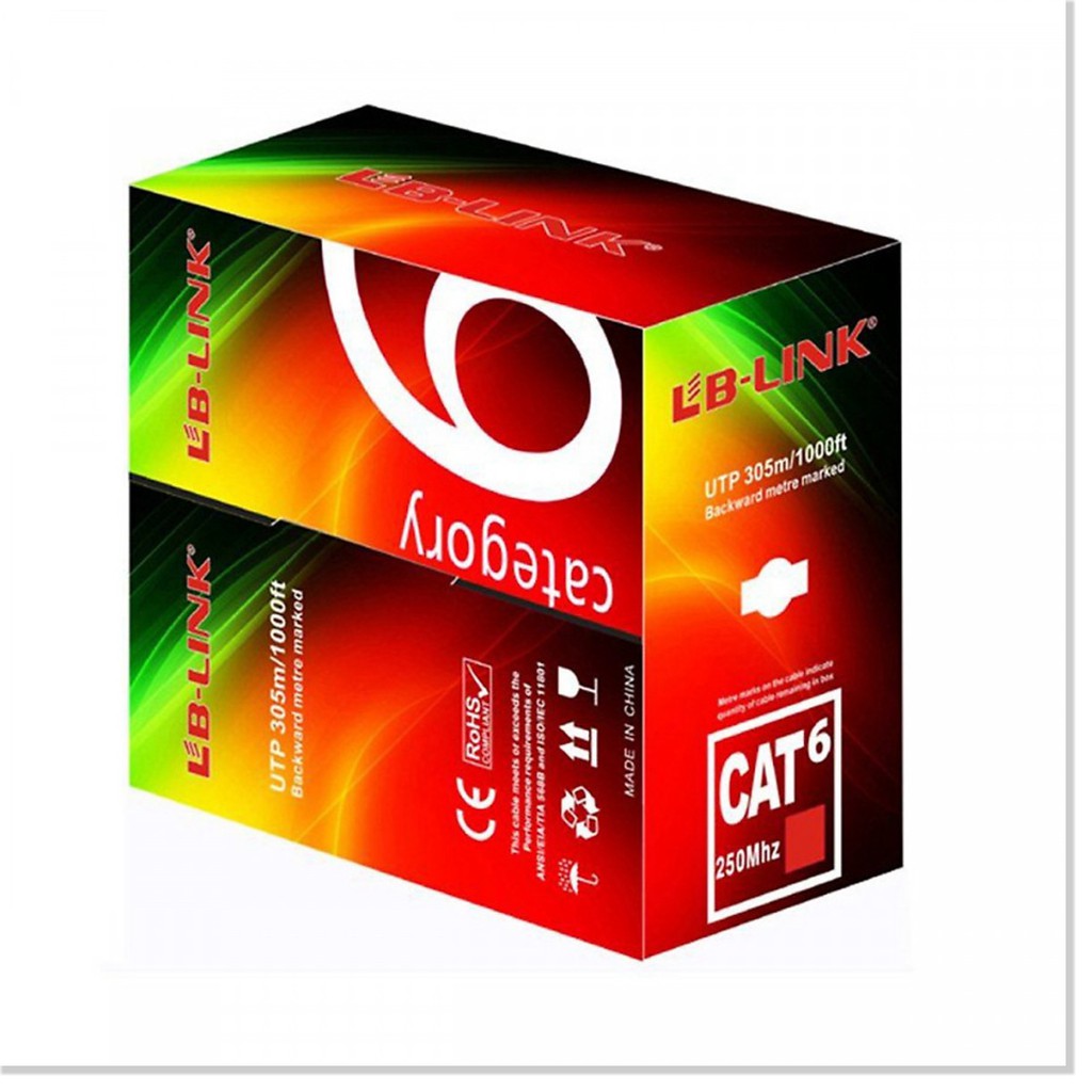 SIÊU HOT Cuộn Dây Cáp Mạng Cat 6e LB-Link 305m (Tăng kèm hộp hạt mạng 100 chiếc) - Hàng Chính ...