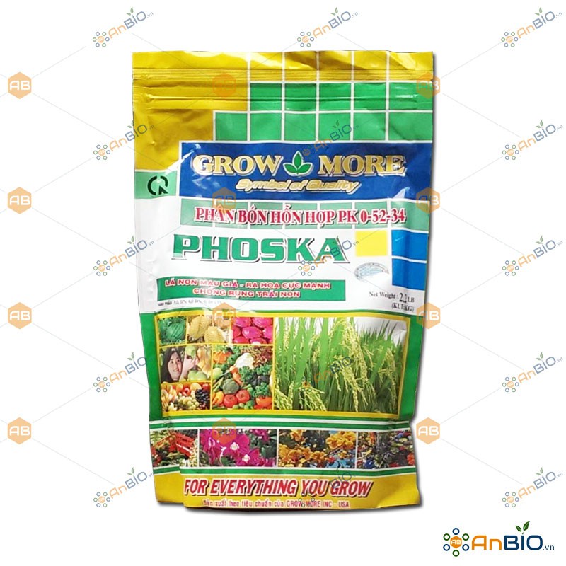 Phân bón Grow More PHOSKA 0-52-34 MKP Gói 1Kg KÍCH THÍCH RA HOA - C3 ...