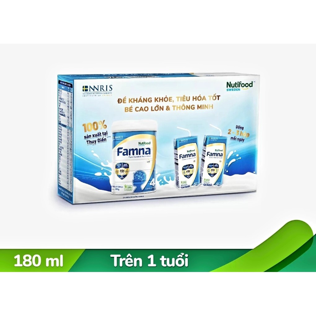 Lốc 4 hộp Sữa dinh dưỡng Nutifood Famna 180ml/hộp - 100% Sản Xuất Tại ...