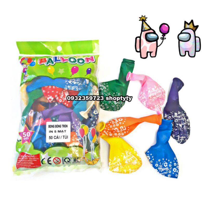 1 Bịch 50 Cái Bong Bóng Balloon Đủ Màu Dùng Trong Trang Trí Sinh Nhật ...