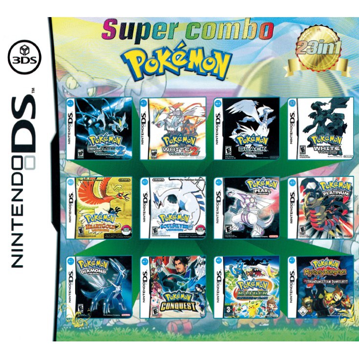 Thẻ Game Pokemon NDS 23 Trong 1 Cho Nintendo DS NDSL NDSi 3DS 2DS XL ...