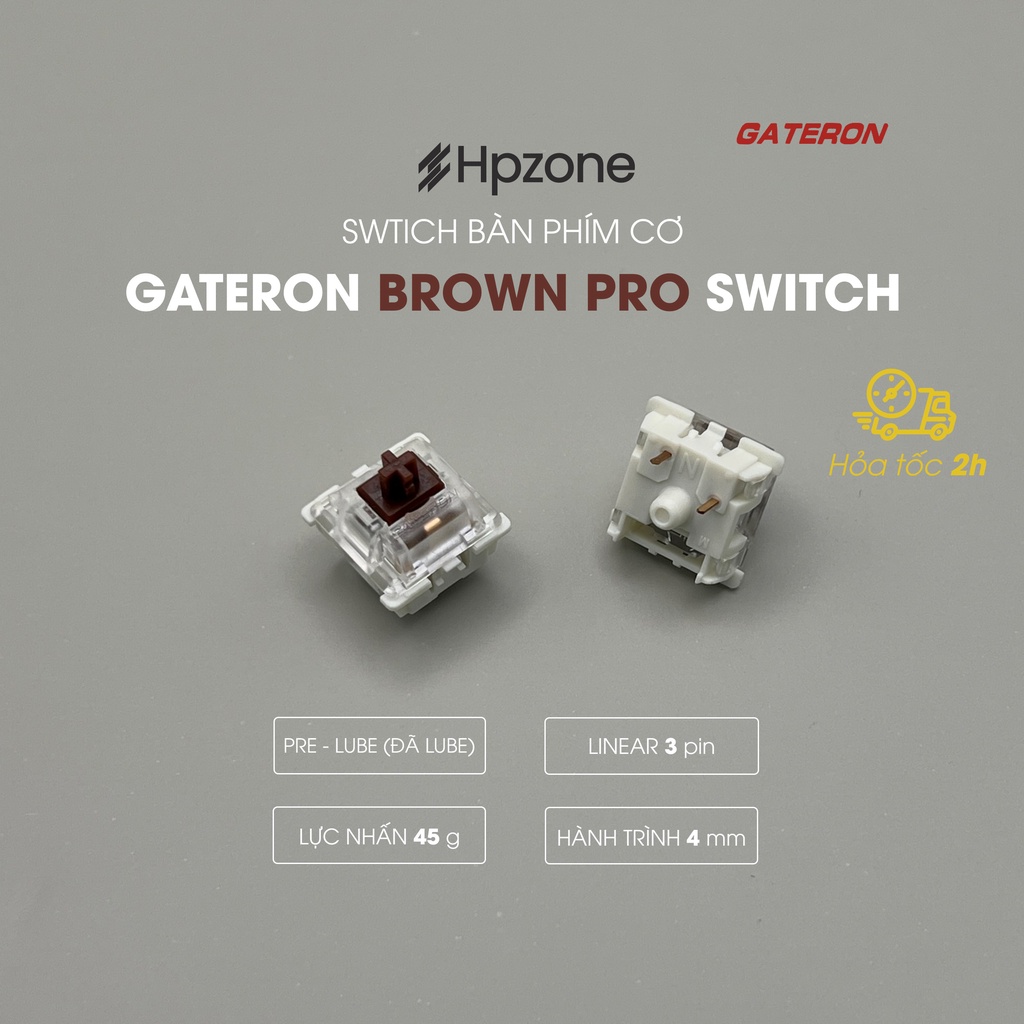 Gateron Pro Switch Gateron Brown Pro (Lubed) KS-9 3 Pin Công tắc thay ...
