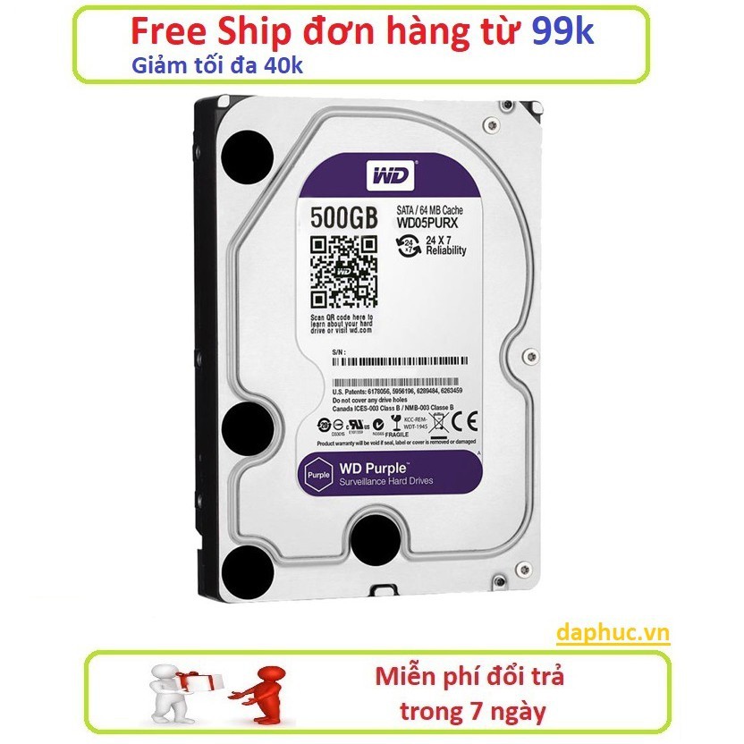 Ổ cứng HDD 500GB Tím, dạng ổ cứng chuyên dụng cho Camera | Shopee Việt Nam