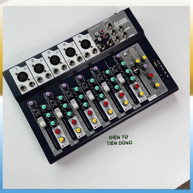 MIXER F7 USB CÓ BLUETOOTH hỗ trợ nguồn 48V livestream và karaoke kết ...