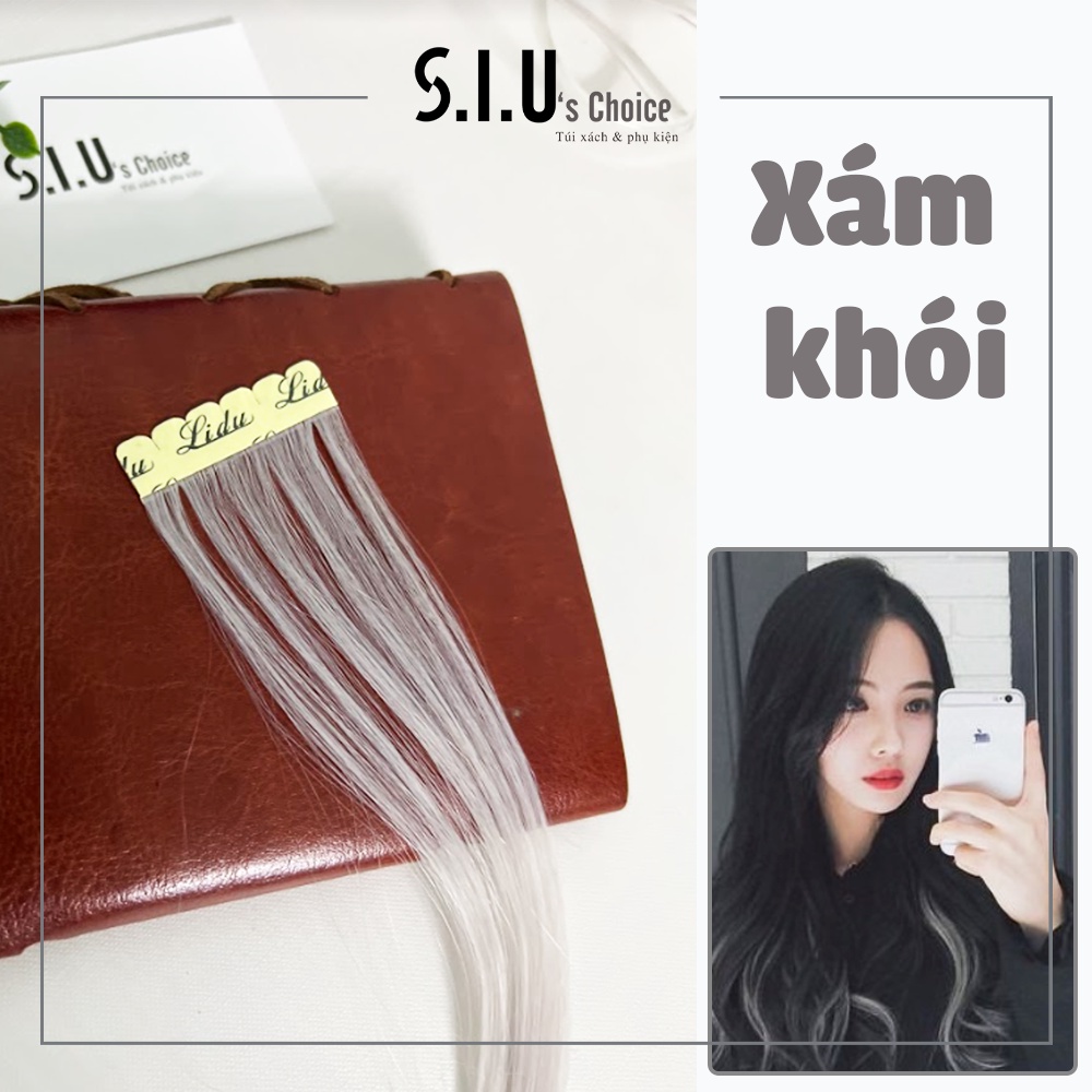 [LINE DÁN] Tóc giả highlight dán từ sợi protein giống tóc thật dài 65cm ...