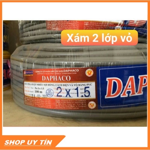 DÂY ĐIỆN ĐÔI 2X1.5 DAPHACO CÓ BỌC TRÒN,DÂY ĐÔI CÓ BỌC ĐƠN GIÁ THEO MÉT | Shopee Việt Nam