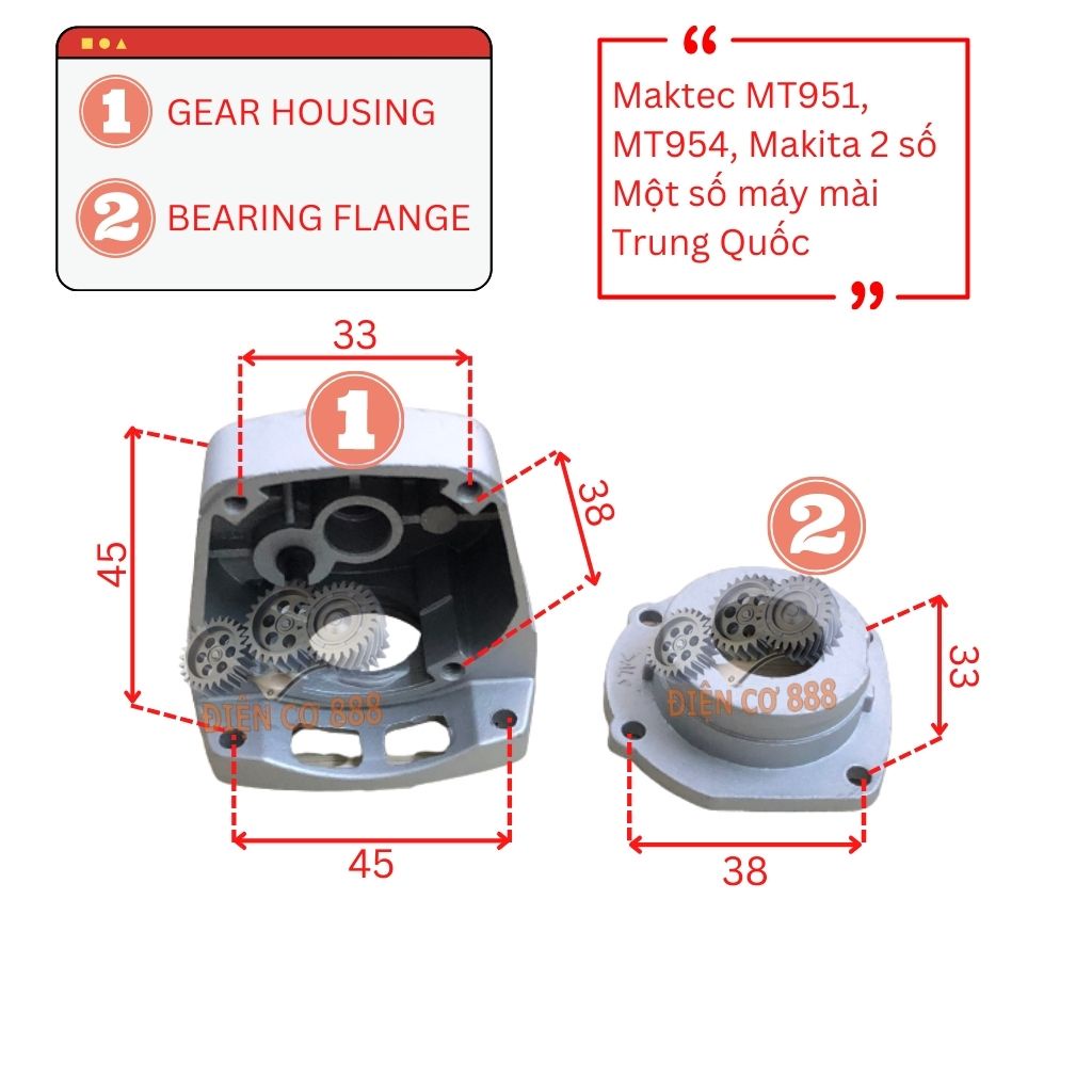 Bộ đầu bưởng nhôm mài Maktec 954 951 MT954 MT951 (2 chi tiết) | Shopee ...
