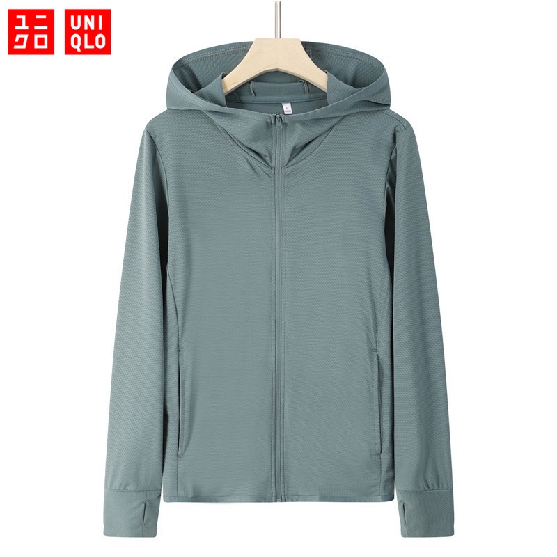 Áo khoác nữ Uniqlo Airism UV Protection UPF 50 + Lưới dài tay Full Zip Áo khoác ngoài trời ...