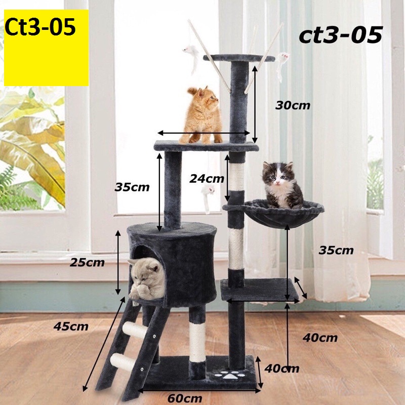 Nhà cây mèo Catree size lớn cao 130cm cho mèo 2-10kg được chọn màu ...