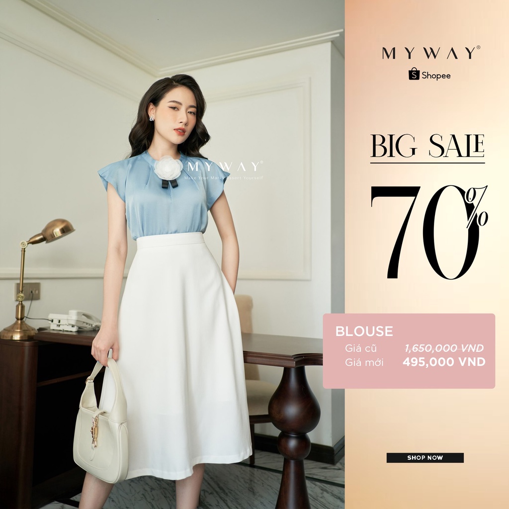 Áo Sơ Mi Kiểu Nữ MY WAY Tay Cánh Tiên Đính Hoa Cao Cấp 3ma0402 | Shopee ...