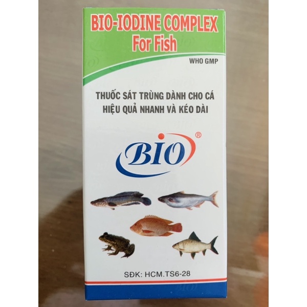 Bio-IODINE COMPLEX for fish 60mL SÁT TRÙNG DÀNH CHO CÁ, ẾCH, LƯƠN MANG ...