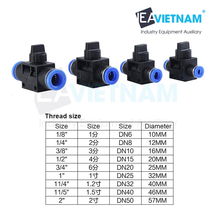 Van khóa khí một chiều HVFF HVFF4 HVFF6 HVFF8 HVFF10 HVFF12 / Van khoa khí 2 đầu ống 4 6 8 10 12 ...