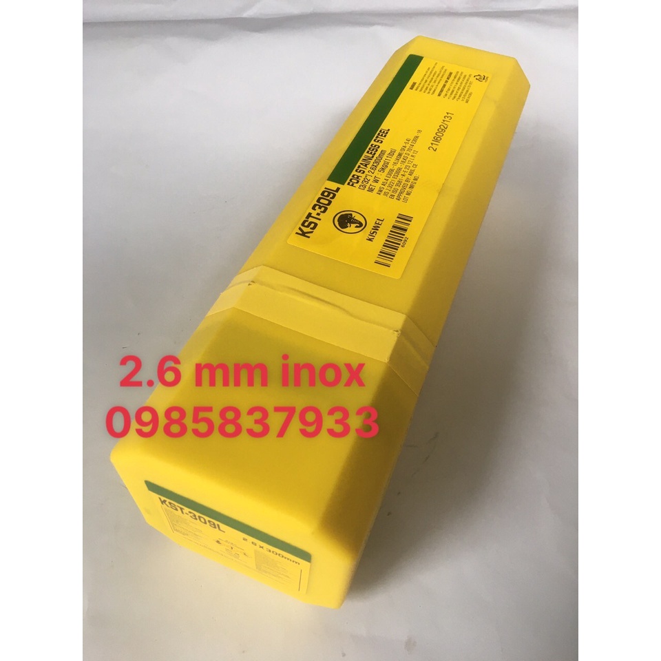 Que hàn inox 2.6 mm KST-309L Kiswel hộp 5 kg dùng cho inox chất lượng ...