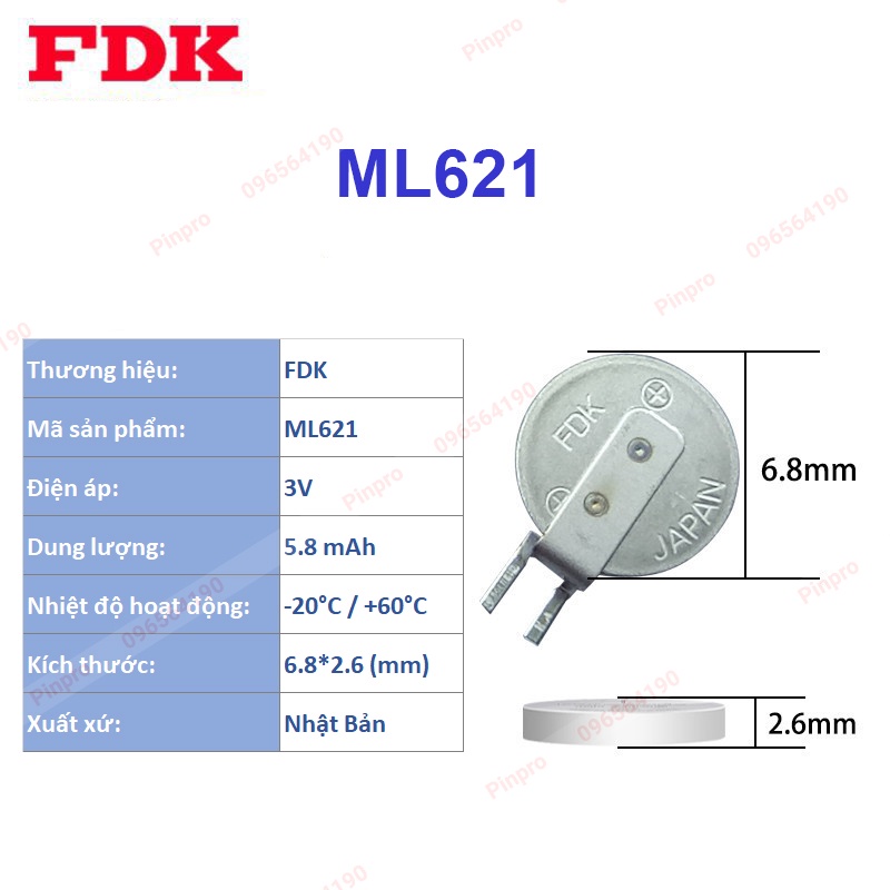 Pin sạc FDK ML621 3V chính hãng 1 viên ML621-TZ1 | Shopee Việt Nam