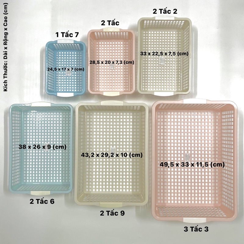 Rổ Nhựa Chữ Nhật Hitaco Xuất Hàn Quốc Màu Pastel Dễ Thương Có Quai Cầm ...