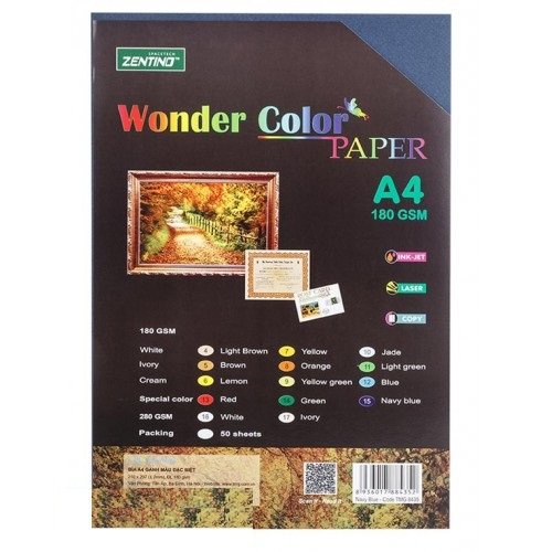 Giấy bìa ZENTINO A4 180gsm đặc biệt - 10 tờ | Shopee Việt Nam