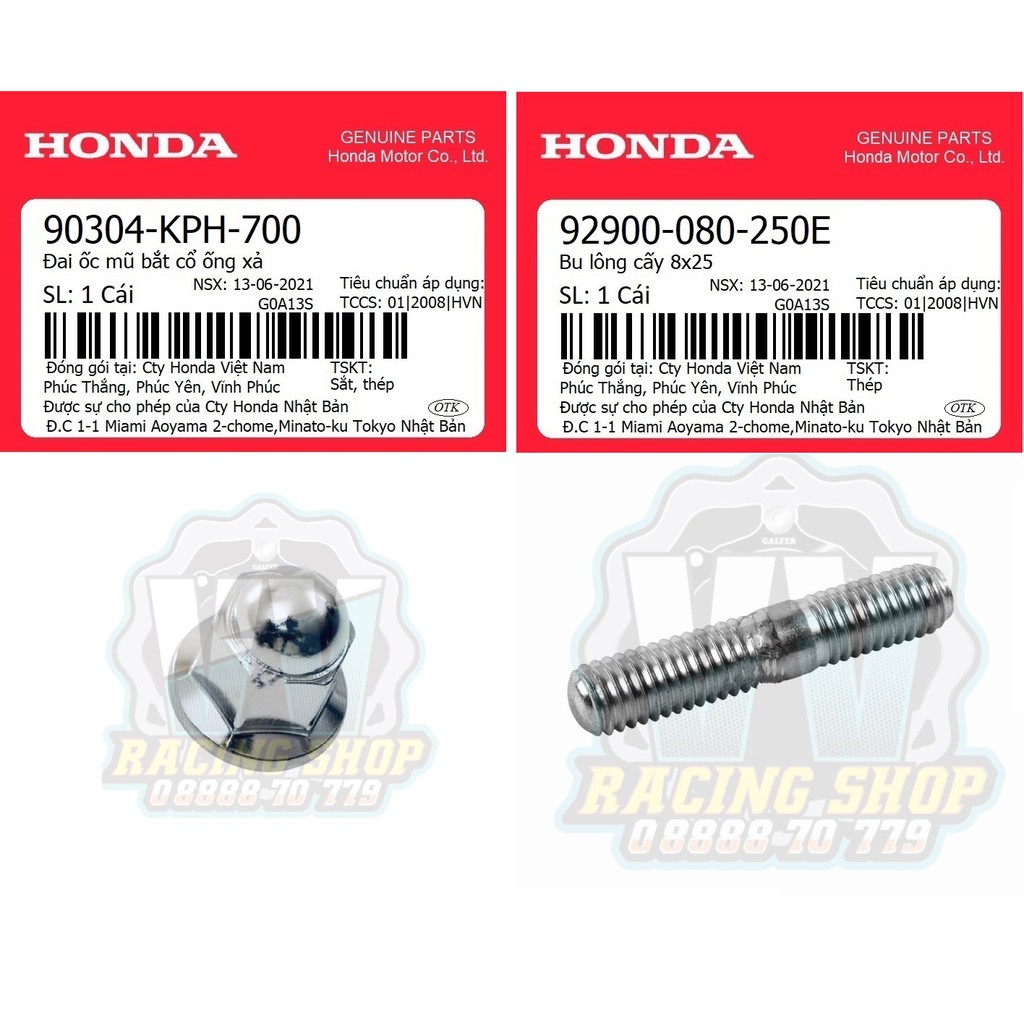 Vít Cấy / Đai Ốc / Bu lông cấy Cổ Pô Winner - Winner X - GTR - Sonic ...