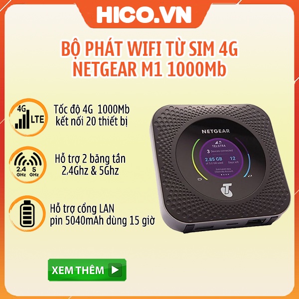 Netgear M1 M2 Netgear Nighthawk MR1100, Bộ Phát Wifi Từ Sim 4G Tốc Độ ...