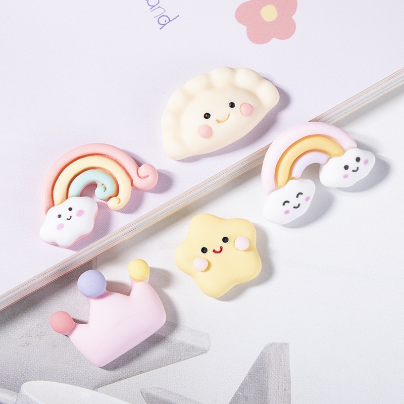 Miếng dán Sticker 3D cute siêu mini bằng nhựa dẻo đàn hồi (1 bộ = 4 ...