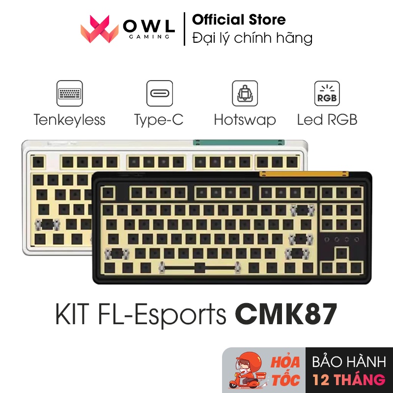 Kit bàn phím cơ FL-Esports CMK87 Polar Night Black / Ice Mint (Hàng ...
