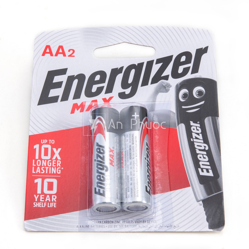 Pin tiểu AA Energizer Alkaline LR6 (size lớn, vỉ 2 viên) | Shopee Việt Nam