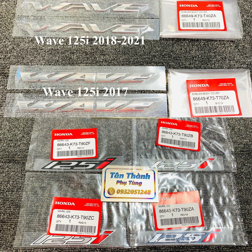 Tem Wave 125i chính hãng Thailand( bộ tem: 2 Wave, 2 125i ) TanthanhPT ...