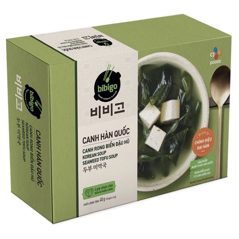 Canh Rong Biển Đậu Hũ Hàn Quốc CJ Foods Bibigo 40g (4G x 10 Gói) | Shopee Việt Nam
