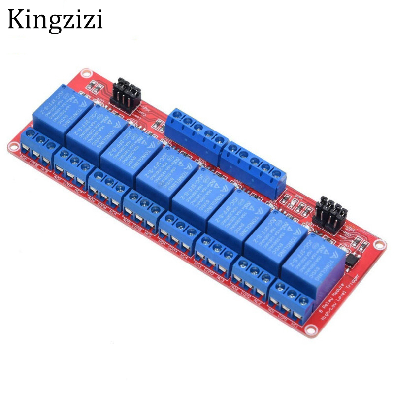 Mô đun rơ le 5v/ 12v/ 24v 8 kênh điều khiển rơ le kích hoạt mức cao và ...