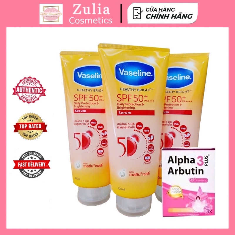 [ FREE SHIP ] Kem Body Vaseline 50X kèm Viên Kích Trắng Alpha Thái Lan | Shopee Việt Nam