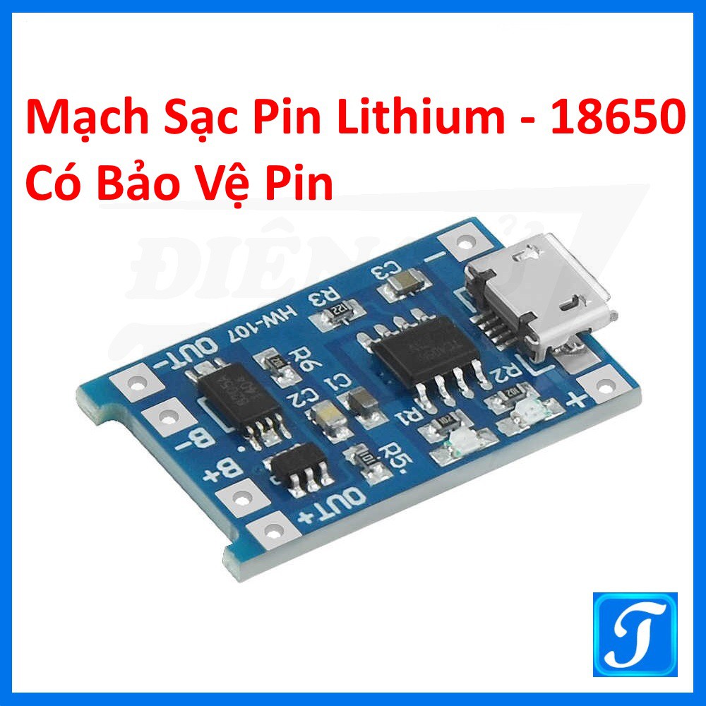 Mạch Sạc Pin Lithium - Li-ion - 18650 Có Bảo Vệ Pin / Tích Hợp Tăng Áp ...