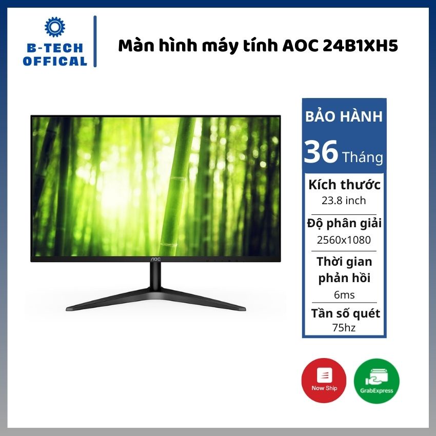 Màn hình máy tính AOC 24B1XH5/ 23.8Inch FHD/ 75Hz/ IPS/ 3Yrs - Hàng chính hãng bảo hành 3 năm ...